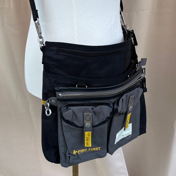 Fire First | Bags | Fire First Black And Gray Crossbody Bag | Poshmark